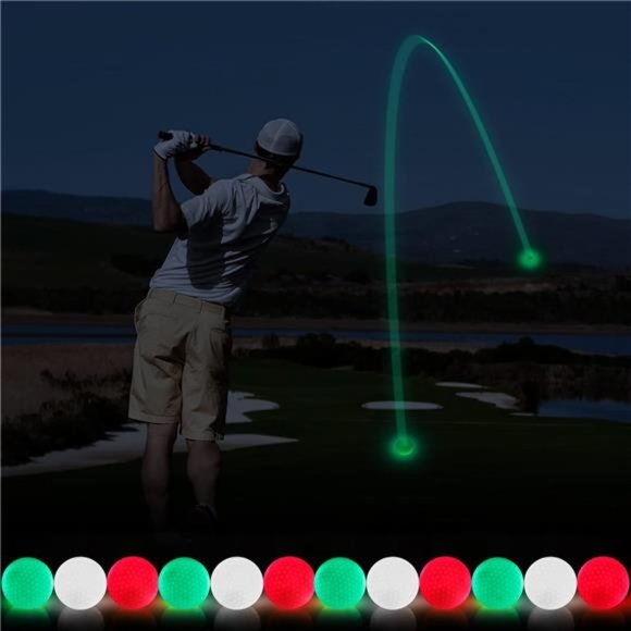 Games | 12 Pack Golf Balls Led Glow In The Dark Light Up Golf Balls ...